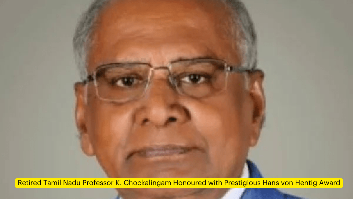 Professor K. Chockalingam Receives Prestigious Hans Von Hentig Award ...