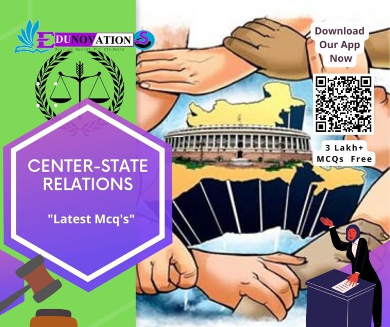 Center-State Relations - Indian Polity GK MCQ - MCQs Multiple Choice Questions