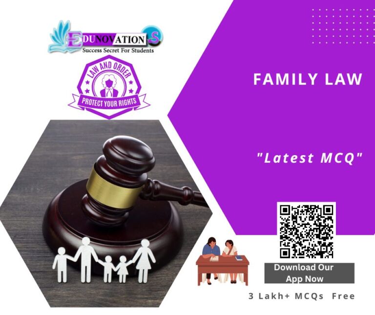 Family Law - Indian Law GK MCQ - MCQs Multiple Choice Questions