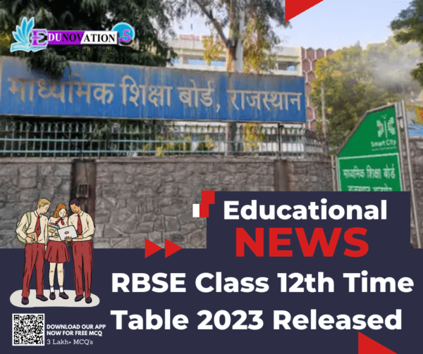 RBSE Class 12th Time Table 2023 Released - Edunovations