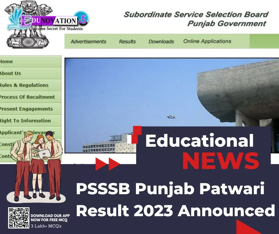 PSSSB Punjab Patwari Result 2023 Announced - Edunovations