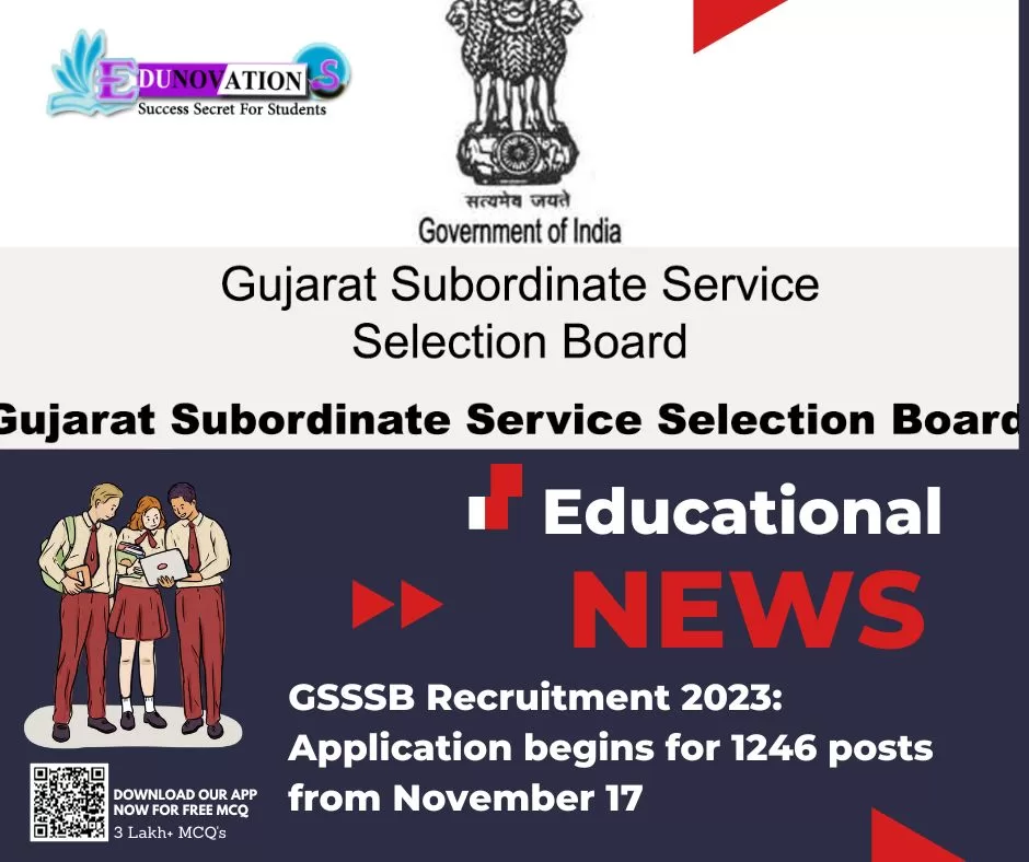 GSSSB Recruitment 2023: Application begins for 1246 posts from November ...