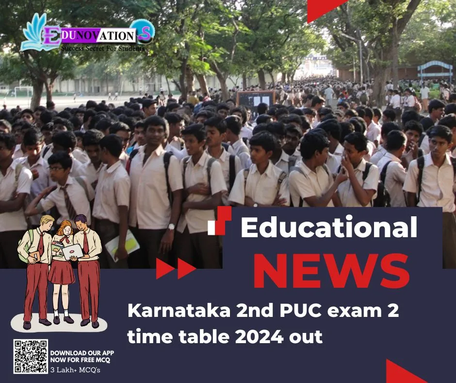Karnataka 2nd PUC exam 2 time table 2024 out - Edunovations