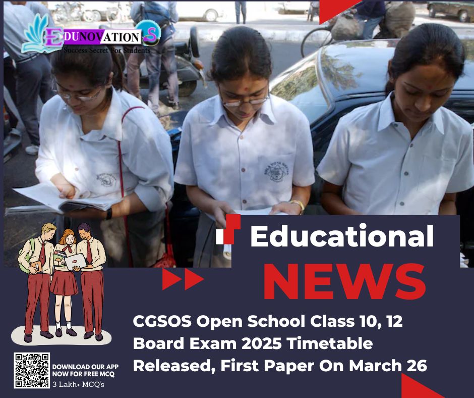 CGSOS Open School Class 10, 12 Board Exam 2025 Timetable Released ...