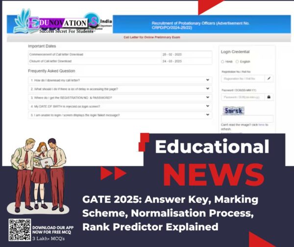 GATE 2025: Answer Key, Marking Scheme, Normalisation Process, Rank ...